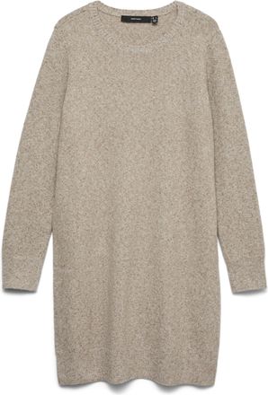 Vero Moda Mini Strickkleid Meliert Langarm Rundhals Regular Fit Kleid Kurz Basic Oberschenkellang VMDOFFY
