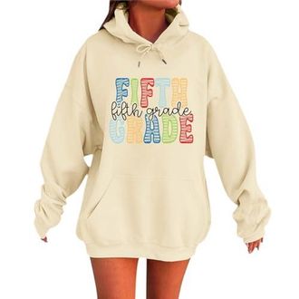 Generic 2026 Printemps Femmes Casual Imprim&eacute; Hiver Sweat &agrave; Capuche Polaire Pull Sweatshirt avec Motif Vie Oc&eacute;an pour un usage quotidien et, beige, XXL