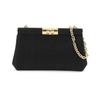 Dolce & Gabbana Seidensatin Twist Lock Clutch - - Bags - Damen - Schwarzk - ONE SIZE