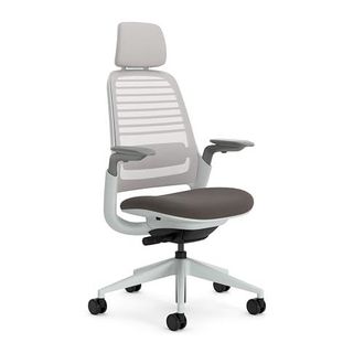 Steelcase Series 1 Ergonomischer B&uuml;rostuhl mit LiveBack Lumbalst&uuml;tze, 4D-Armlehnen, anpassbarer Kopfst&uuml;tze Dunkelbraun