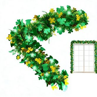 Generic St Patricks Day Garland,200cm Shamrock Green Home Decor, shamrock garland boa St Patricks Day Decor,for Weddings Farmhouse Bedroom Bathroom Home Winte