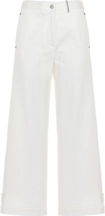 PANICALE Panicale, Femme, Pantalons, Blanc, Taille: 46 FR Wide Pantalons