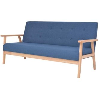 vidaXL 3-Sitzer-Sofa Stoff Blau Vidaxl
