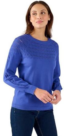 Damart Pull Jeu de Maille Fantaisie Femme Bleu Taille 54/56