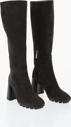 Hogan Stiefel aus Wildleder mit seitlichem Rei&szlig;verschluss und 8,5 cm Absatz Hogan