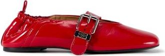 Ganni Ballerines vernies &agrave; boucle m&eacute;tallique
