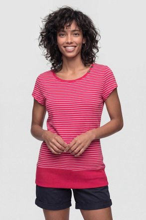 Alife And Kickin Rundhalsshirt Kurzarm mit feinem Streifenmuster, Scoop-Neck und Rippbund
