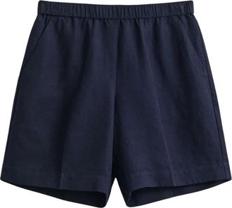 GANT Femme, Shorts, Bleu, Taille: 44 FR Short Relax Ample en Lin M&eacute;lang&eacute; &agrave; Enfiler