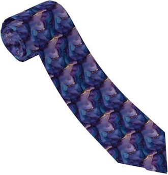 Generic Cravate Imprim&eacute; &Agrave; Lignes Violettes Et Dor&eacute;es R&eacute;glable Tie Tendance Cravates Homme Pour F&ecirc;te Remise De Dipl&ocirc;me Travail