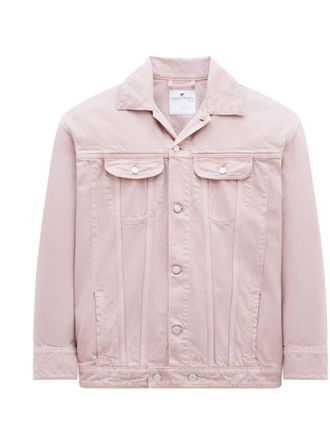 Courrèges Jeansjacke mit fallendem Revers - Rosa