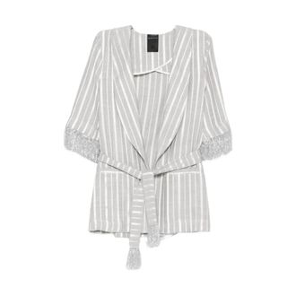 Marc Ellis Giacca Righe Morbida - - Jackets - Damen - Wei&szlig; - XL