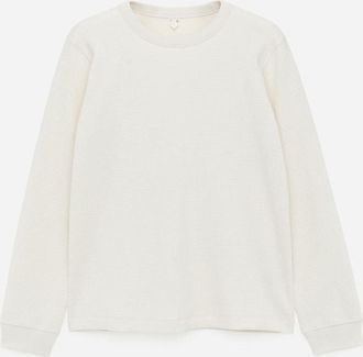 Arket Sweatshirt Mit Waffelmuster -Weiß