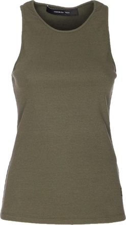 Federica Tosi Femme, Tops, Vert, Taille: 42 FR Canotta Jersey &agrave; Costines