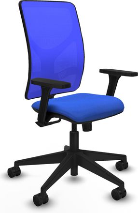 Piqueras y Crespo B&uuml;rostuhl, blau, mit 3D-Armlehnen, h&ouml;henverstellbare Lendenwirbelst&uuml;tze, ausgestattet mit 3 Positionen und Schneideschaum, mit Rollen von 65 mm, Nylon