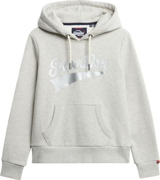 Superdry Damen Super Athletics Kapuzenpullover Gletschergrau Meliert 40