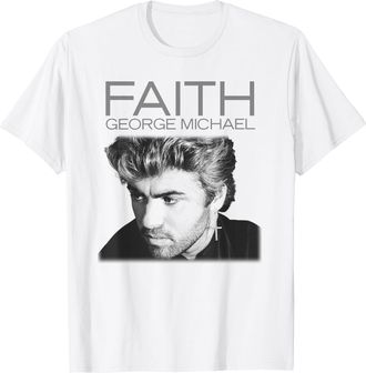 George Michael Schwarz-Wei&szlig;-Portr&auml;t T-Shirt