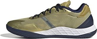 adidas Adizero Fastcourt M Shoes-Low (Non Football), Gold Met Team Navy Blue 2 FTWR White, 42 2/3 EU