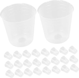 Yarnow 50stücke Transparente Anzuchttöpfe Praktische Pflanzentöpfe Mit Drainagelöchern Plastiktöpfe Für Orchideen Und Sukkulenten