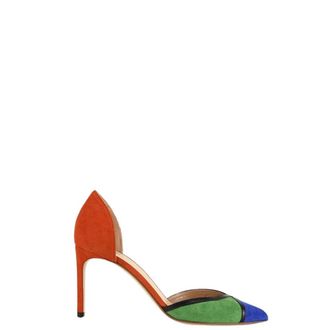 Francesco Russo Leder Orange- Gr&uuml;n- Blau Escarpin - - Shoes - Damen - Mehrfarbig - 35 EU