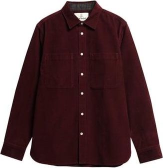 Barbour Chemise droite col classique c&ocirc;tel&eacute;e en coton m&eacute;lang&eacute;