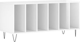 vidaXL Armoire à disques blanc brillant 100x38x48 cm bois dingénierie Vidaxl