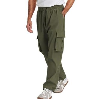 Generic Pantalon de jogging pour homme - Pantalon cargo d&eacute;contract&eacute; pour homme - L&eacute;ger et confortable - Pantalon de travail d&eacute;t&eacute; - Respirant - Coupe ample - P
