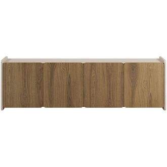 DRAWER Meuble TV 4 portes en bois L180cm - Bois fonc&eacute; - Enara