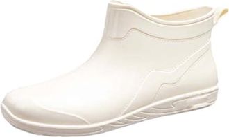 Generic Chaussures pluie en caoutchouc unisexes Bottes imperméables antidérapantes semi-compensées Rembourrage EVA Imperméabilité totale Flexibilité barefoot 