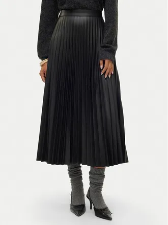 Vero Moda Rock aus Kunstleder Bella Holly 10319036 Schwarz Regular Fit