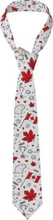 Generic Cravate Pour Homme Marple Beaver Canada Flag Classique Tie Tendance Cravate Pour Mariage L&Eacute;cole C&eacute;l&eacute;brations