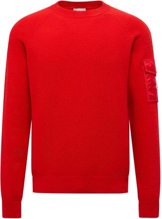 Moncler Moncler Pull En Laine Et Cachemire Mouliné, Homme, Rouge, Taille: L