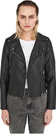 Noisy May Veste Rebel PU Femme Veste en imitation cuir noir XXL 100% Polyester