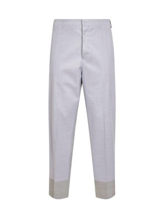 Maison Margiela Two-Tone Virgin Wool Blend Trousers - Gray