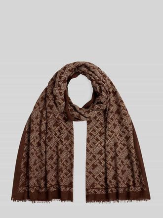Tommy Hilfiger Schal aus Baumwoll-Mix mit Logo-Muster