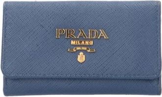 Prada unisex, Pre-owned, Bleu, Taille: ONE Size Portefeuille en cuir Pre-owned