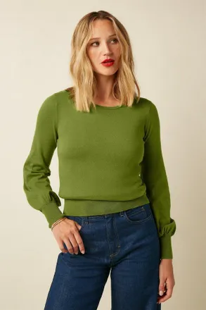 King Louie Langarmshirt - Bell Top Club - Modisches Strickshirt mit Rundhals aus Baumwolle f&uuml;r