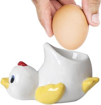 Generic Porte-oeufs &agrave; la coque | Porte-oeufs poch&eacute;s en c&eacute;ramique avec motif de poulet/canard | Passe au lave-vaisselle - D&eacute;coration amusante en forme danimal 