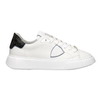 Philippe Model Femme, Chaussures, Blanc, Taille: 40 EU Baskets Basses &agrave; Imprim&eacute; L&eacute;opard