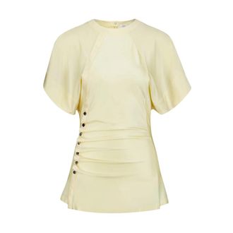 Paco Rabanne Elegante Drapierte Bluse in Cr&egrave;me Anglaise - - Blouses & Shirts - Damen - Beige - S