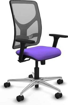 Piqueras y Crespo PC-Stuhl mit 3D-Armlehnen, h&ouml;henverstellbare Lendenwirbelst&uuml;tze, ausgestattet mit 3 Positionen und Schneideschaum. Mit Rollen von 65 mm Nylon, Grau/Li