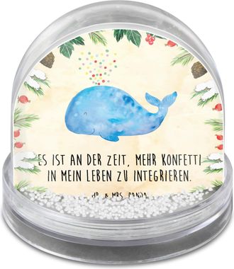 Mr. & Mrs. Panda Schneekugel Wal Konfetti - Geschenk, Diät, Weihnachten, Abnehmen, Meer, Modern, Geburtstag, Wale, Neuanfang, Weihnachtskugel, Motivation, Weihnachts