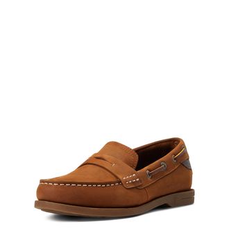 Ariat Womens Azur Boat Shoe in Walnut, B Medium Width, Size 36.5, by Ariat