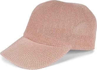 styleBREAKER 04023090 Casquette de baseball unisexe en paille de papier, couleur unie, aérée, avec boucle en métal réglable, rose, taille unique