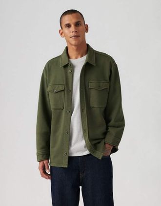 Levi's Bayview - Weiches Worker-Sweatshirt in Gr&uuml;n mit Adler-Logo-Rot