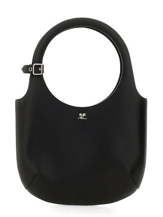 Courr&egrave;ges Womens Bag Holy Black Leather Handbags Hand