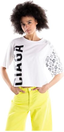 Brand Unique Femme, Tops, Blanc, Taille: 36 FR Crop Crewneck T-shirt