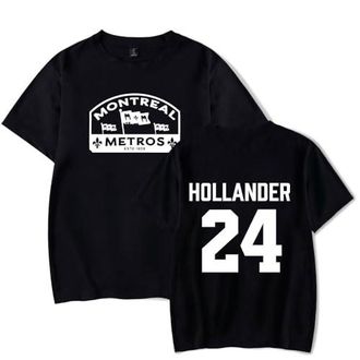 Generic T-shirt de hockey sur glace Shane Hollander 24 T-shirt col rond &agrave; manches courtes pour homme/femme, 1, XXL