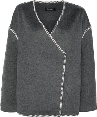 Tout à Coup Gewickelte Jacke mit Ziernähten - Grau