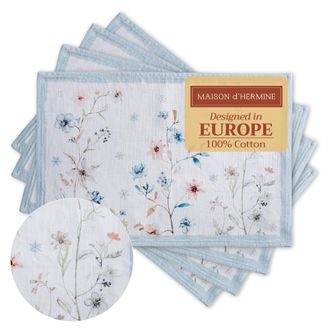 Maison d'Hermine Maison dHermine Platzsets 4er-Set 100% Baumwolle waschbare Tischsets Wiederverwendbare Tischsets f&uuml;r Weihnachtsdekorationenn K&uuml;che Esszimmer Hochzeit 