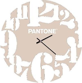 Homemania Runde Wanduhr mit Zahlen für Wohnzimmer, Küche, Büro, sandweißes Metall, 40 x 0,15 x 40 cm, Maße: L 40 x P 0,15 x A40 cm, 0,9 kg